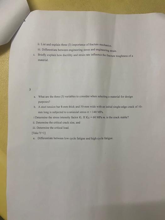 Solved \r\nii. List and explain three (3) inportance of | Chegg.com