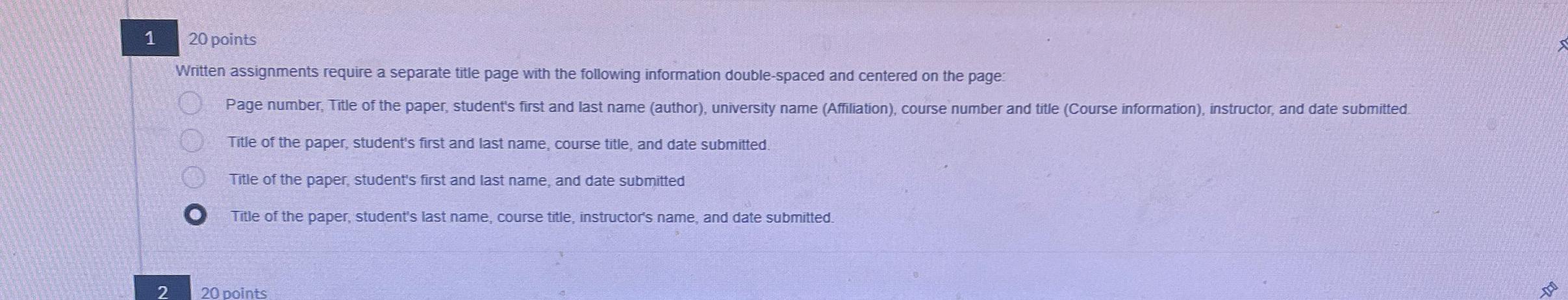 Solved 20 ﻿pointsWritten assignments require a separate | Chegg.com