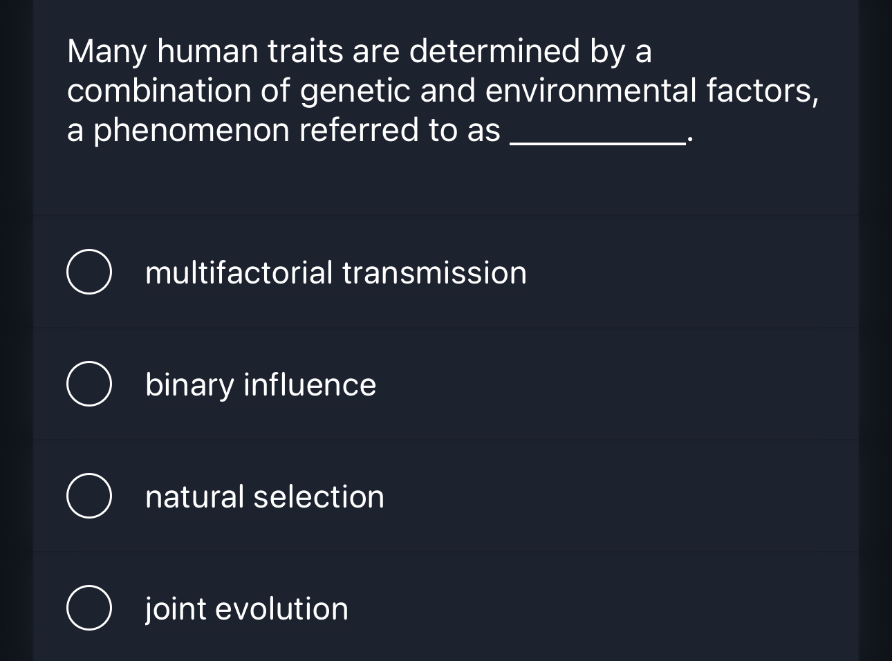 Solved Many human traits are determined by a combination of | Chegg.com