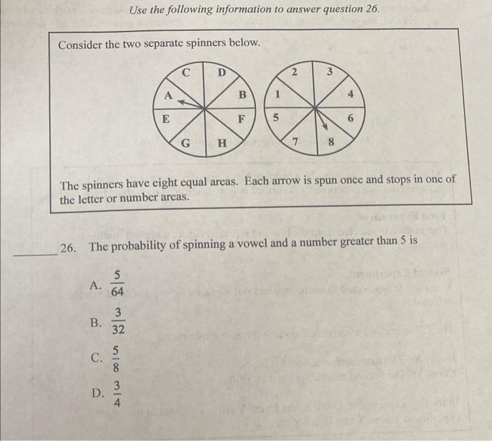 Solved Use the following information to answer question 26. | Chegg.com