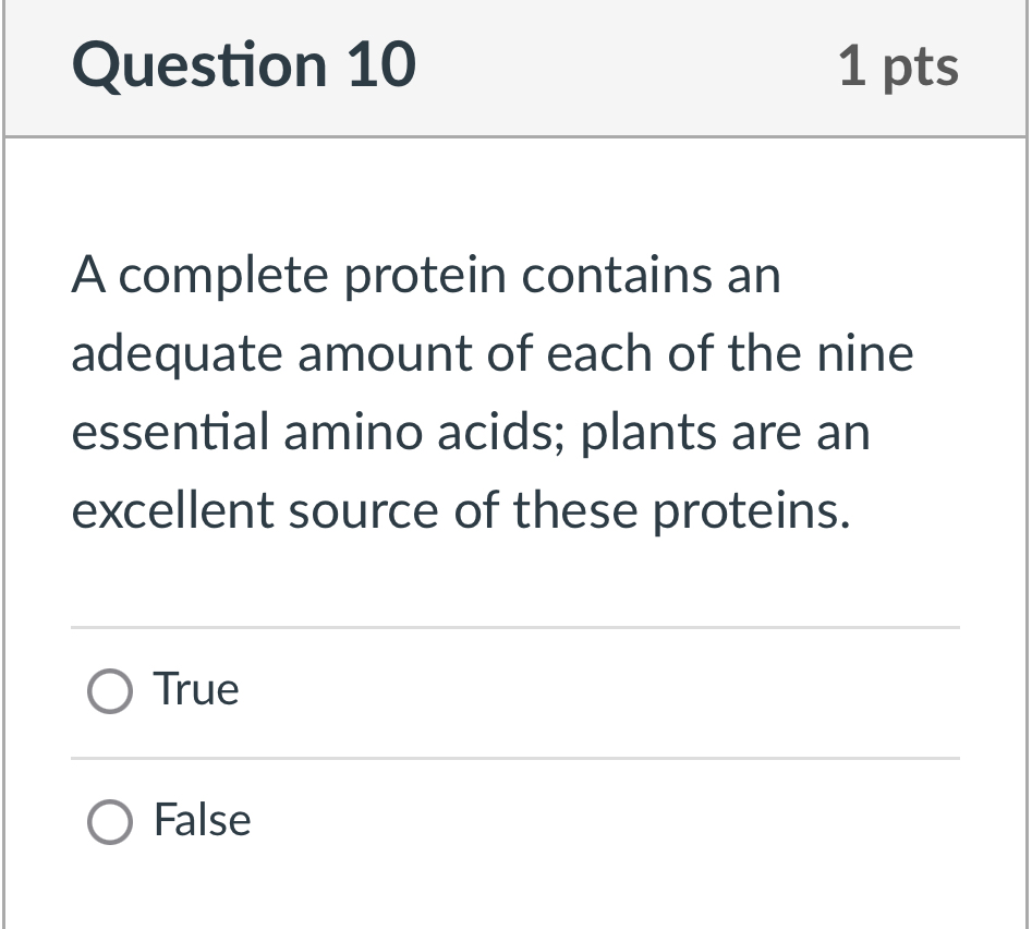 Solved Question 101 ﻿ptsA complete protein contains an | Chegg.com