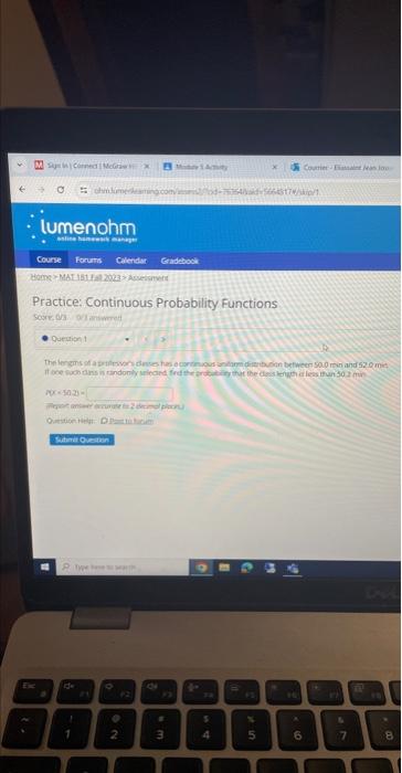 Solved ∴ iumenohm Practice: Continuous Probability Functions | Chegg.com