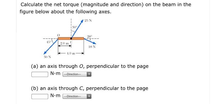 Solved Calculate the net torque (magnitude and direction) on | Chegg.com