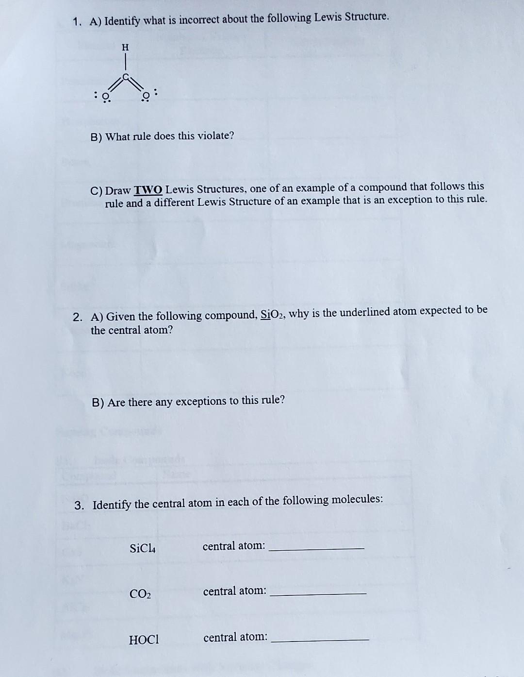 Solved 1. A) Identify what is incorrect about the following | Chegg.com
