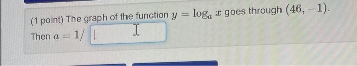 Solved (1 point) The graph of the function y=logax goes | Chegg.com