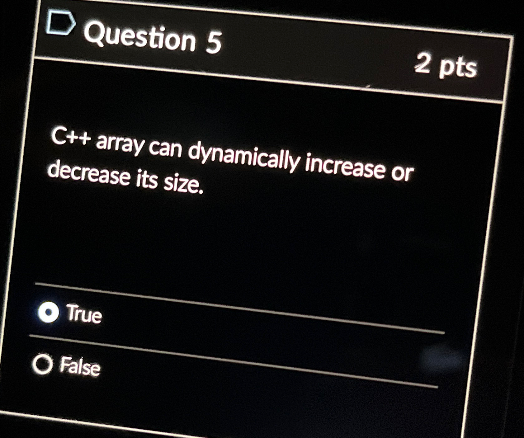 Solved Table Question 5 C ﻿array Can Dynamically 