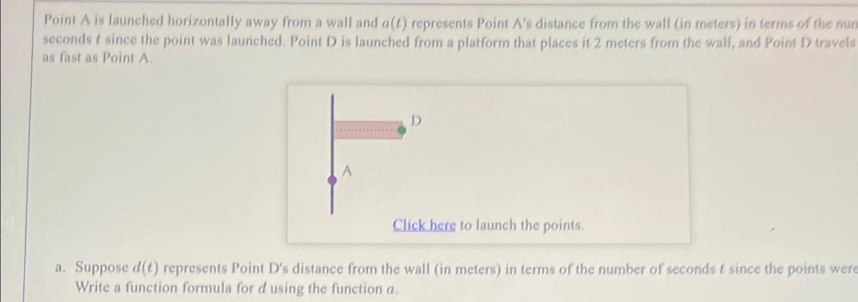 Solved Point A ﻿is launched horizontally away from a wall | Chegg.com