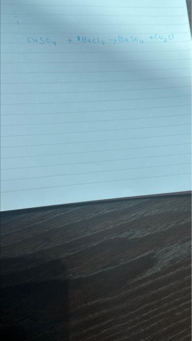 Solved CuSO4+BaCl2→BaSO4+CO2Cl | Chegg.com
