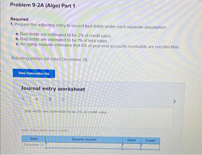 Solved ! Required information Problem 9-2A (Algo) Estimating | Chegg.com