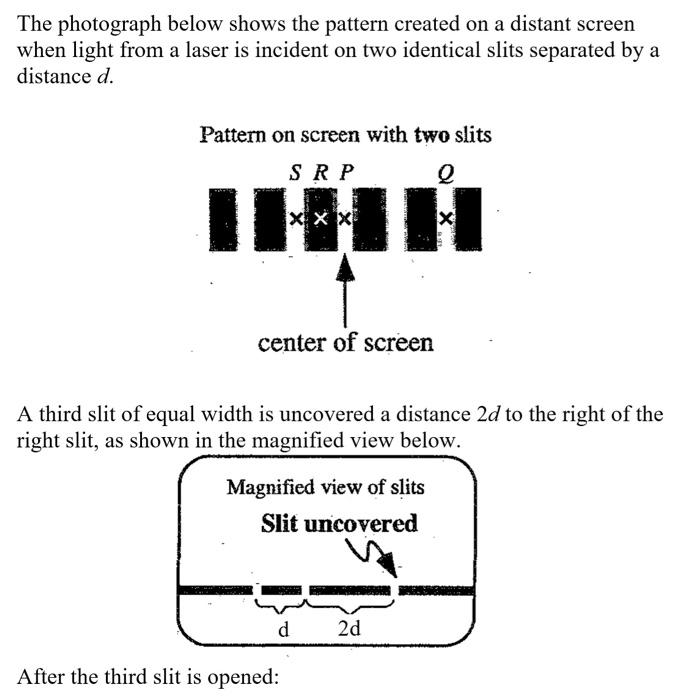 Solved The photograph below shows the pattern created on a | Chegg.com