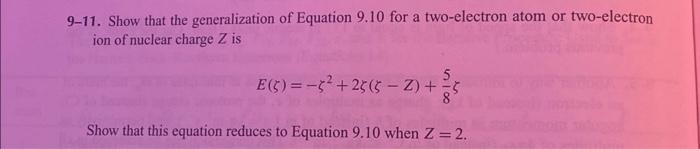 Solved 9-11. Show that the generalization of Equation 9.10 | Chegg.com