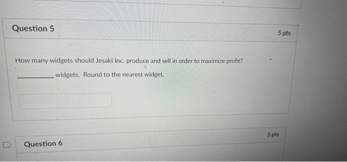 Solved Widget Sales Jesaki Inc. is trying to enter the | Chegg.com