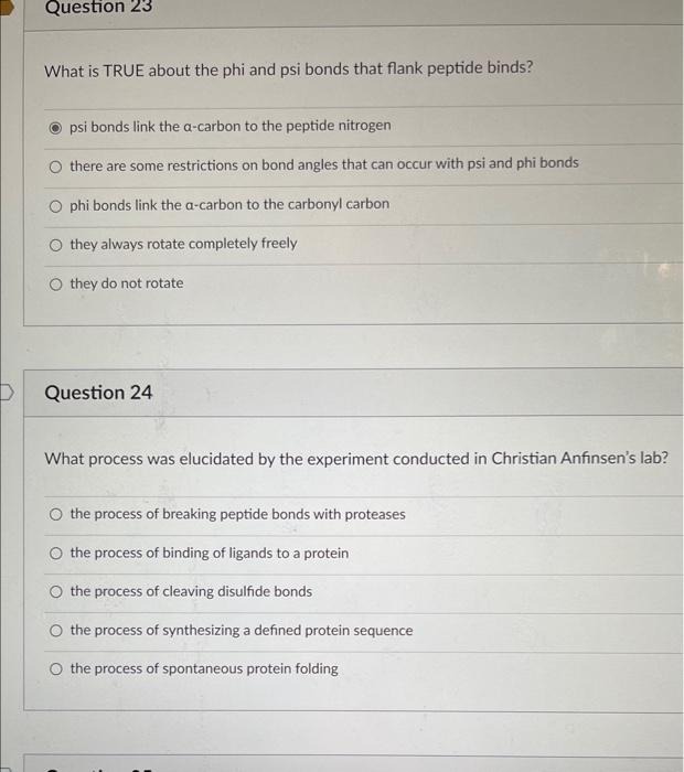 Solved What is TRUE about the phi and psi bonds that flank | Chegg.com