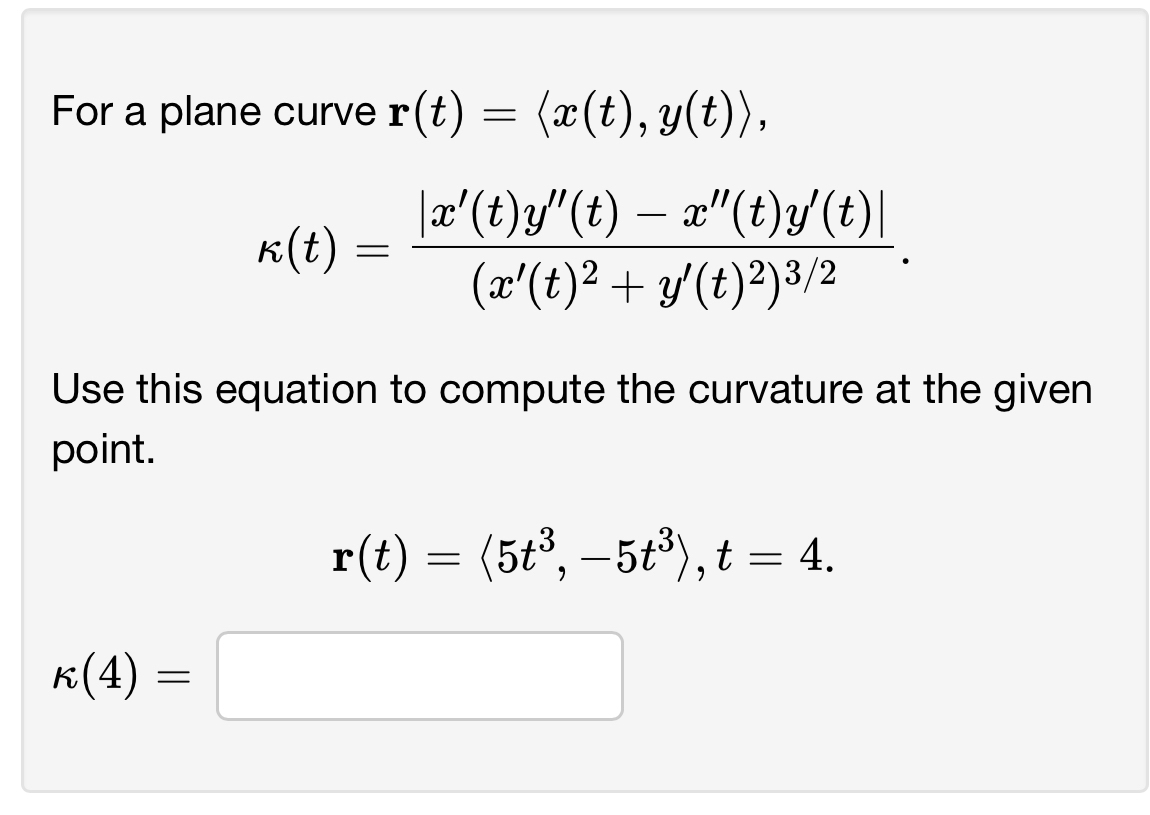 Solved For a plane curve | Chegg.com