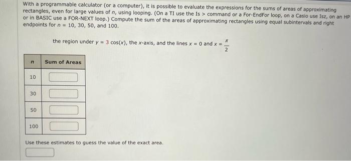 Solved With a programmable calculator (or a computer), it is | Chegg.com