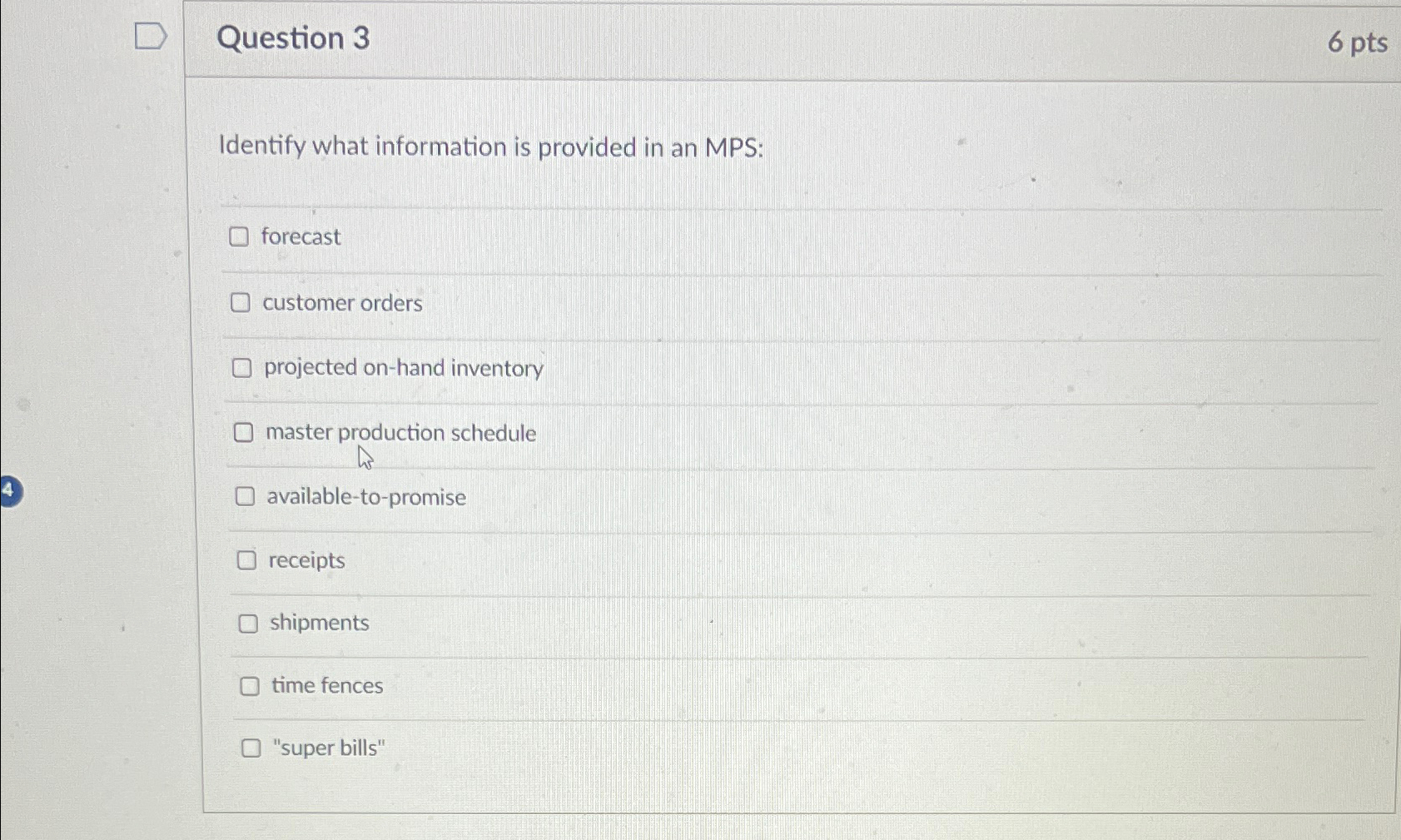 Solved Question 36 ﻿ptsIdentify what information is provided | Chegg.com