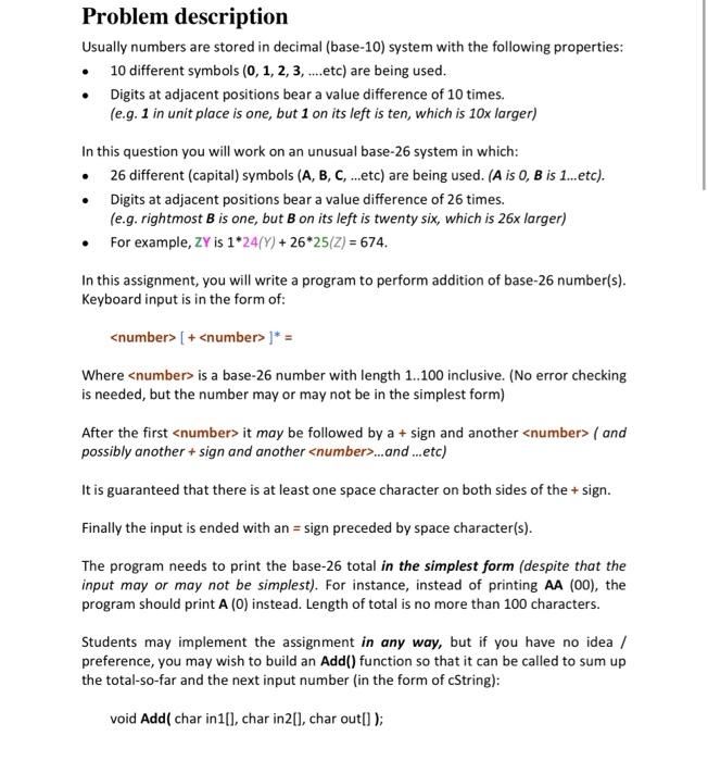 Solved Problem description Usually numbers are stored in | Chegg.com