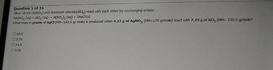 Solved Question 10 of 16 What of the fotbing compoundir | Chegg.com
