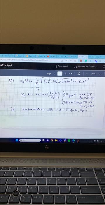 Solved (c) I don't know how to get this condition 2pi*fm*t | Chegg.com
