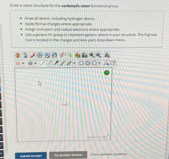 Solved Draw a Lewis structure for the carboxylic ester | Chegg.com