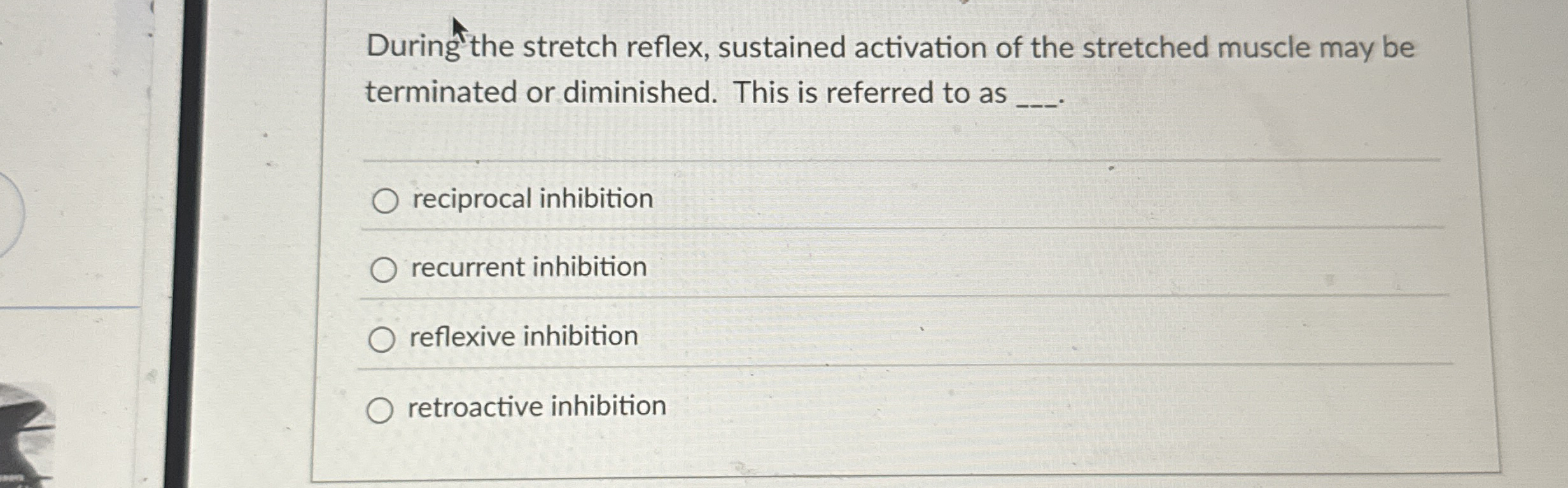 Solved During the stretch reflex, sustained activation of | Chegg.com