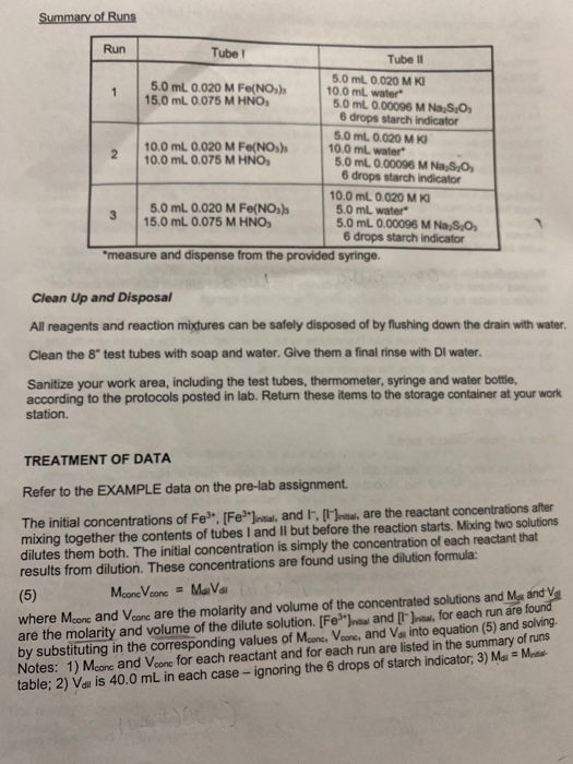 Solved KINETICS NAME Pre-Lab Assignment 1415 Section | Chegg.com