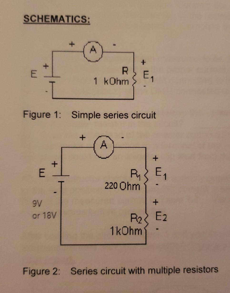 Solved SCHEMATICS: A + + E R 1 kOhm E Figure 1: Simple | Chegg.com
