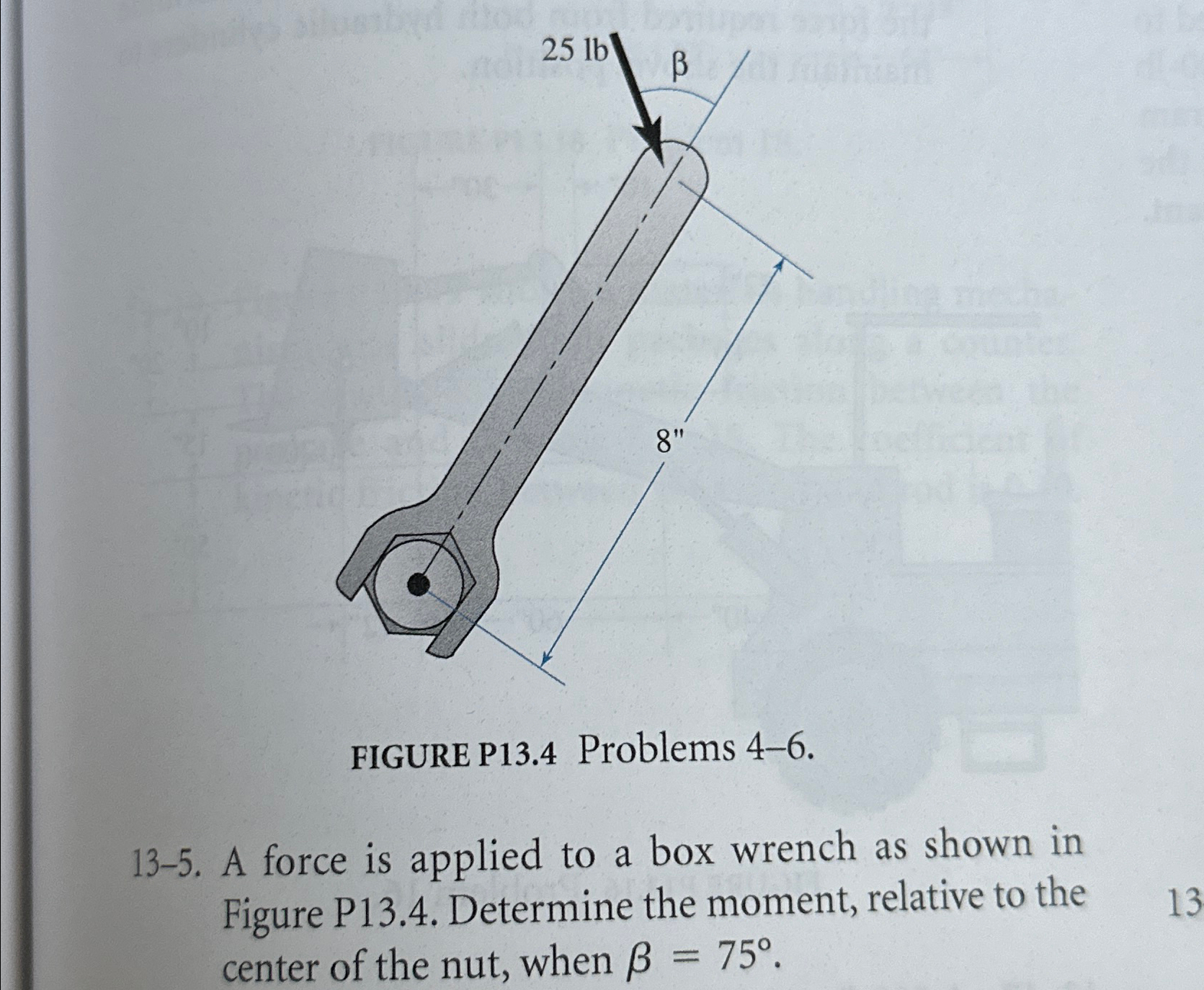 Solved FIGURE P13.4 ﻿Problems 4-6.13-5. ﻿A force is applied | Chegg.com