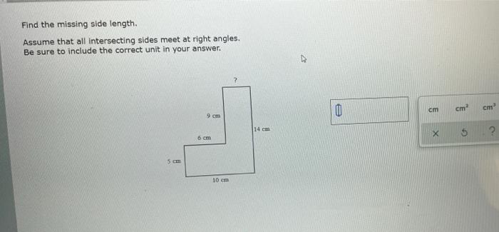Solved Find the missing side length. Assume that all | Chegg.com
