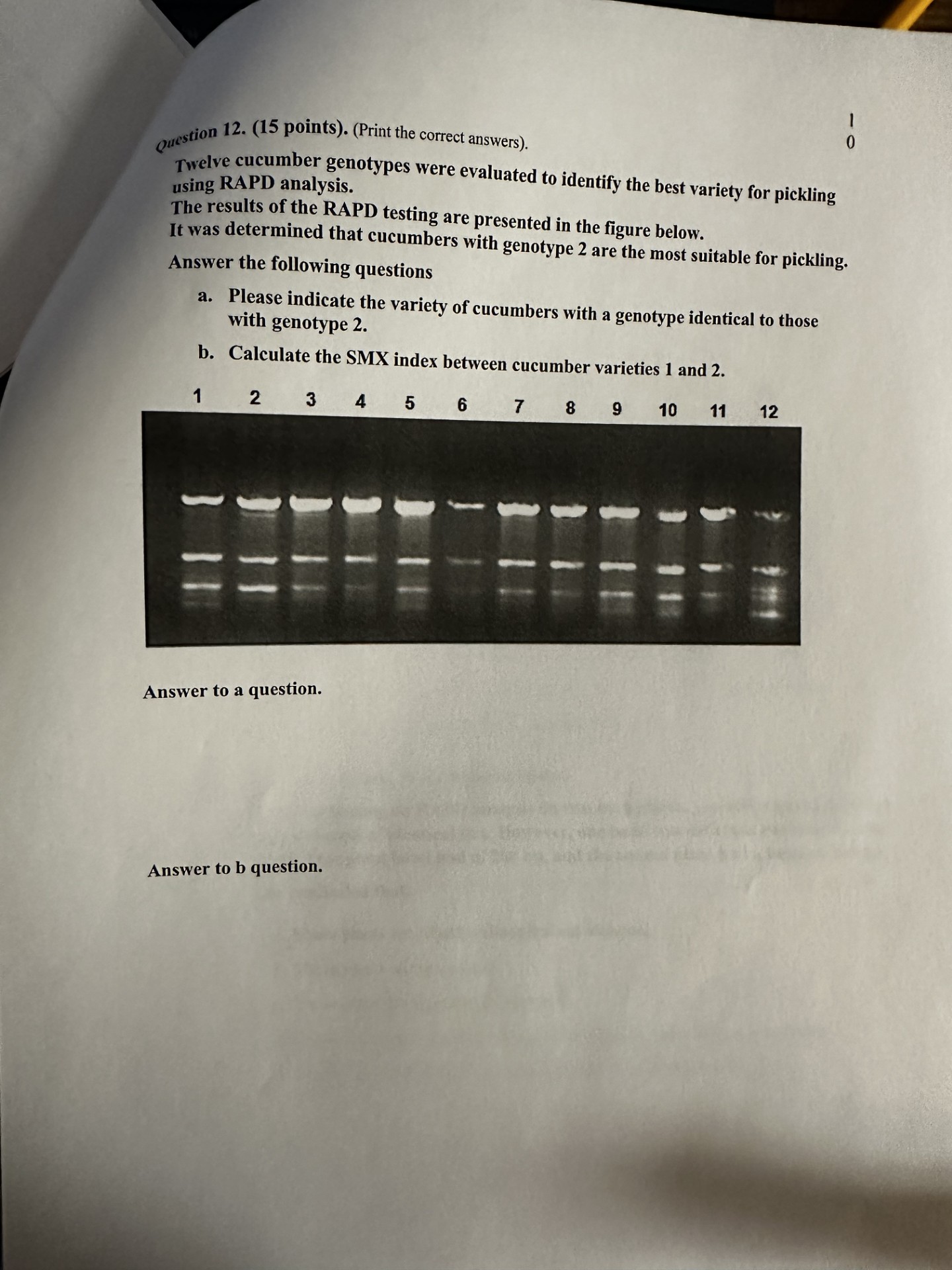 Solved Question 12. (15 ﻿points). (Print the correct | Chegg.com