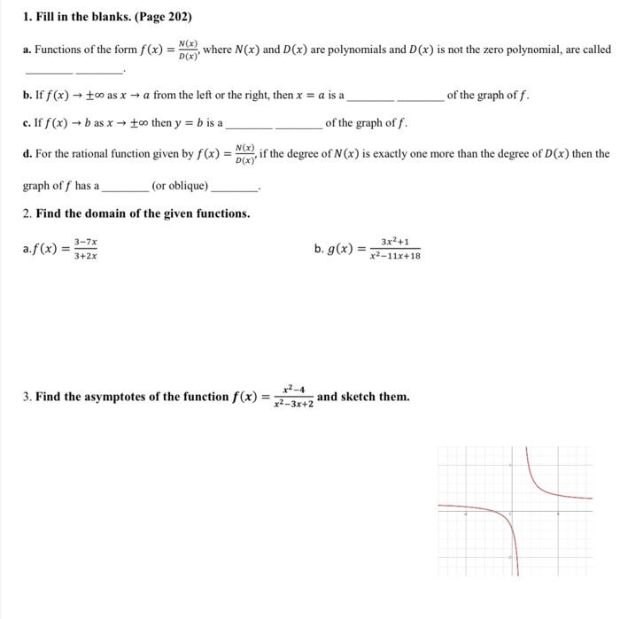 Solved 1. Fill in the blanks. (Page 202) a. Functions of the | Chegg.com