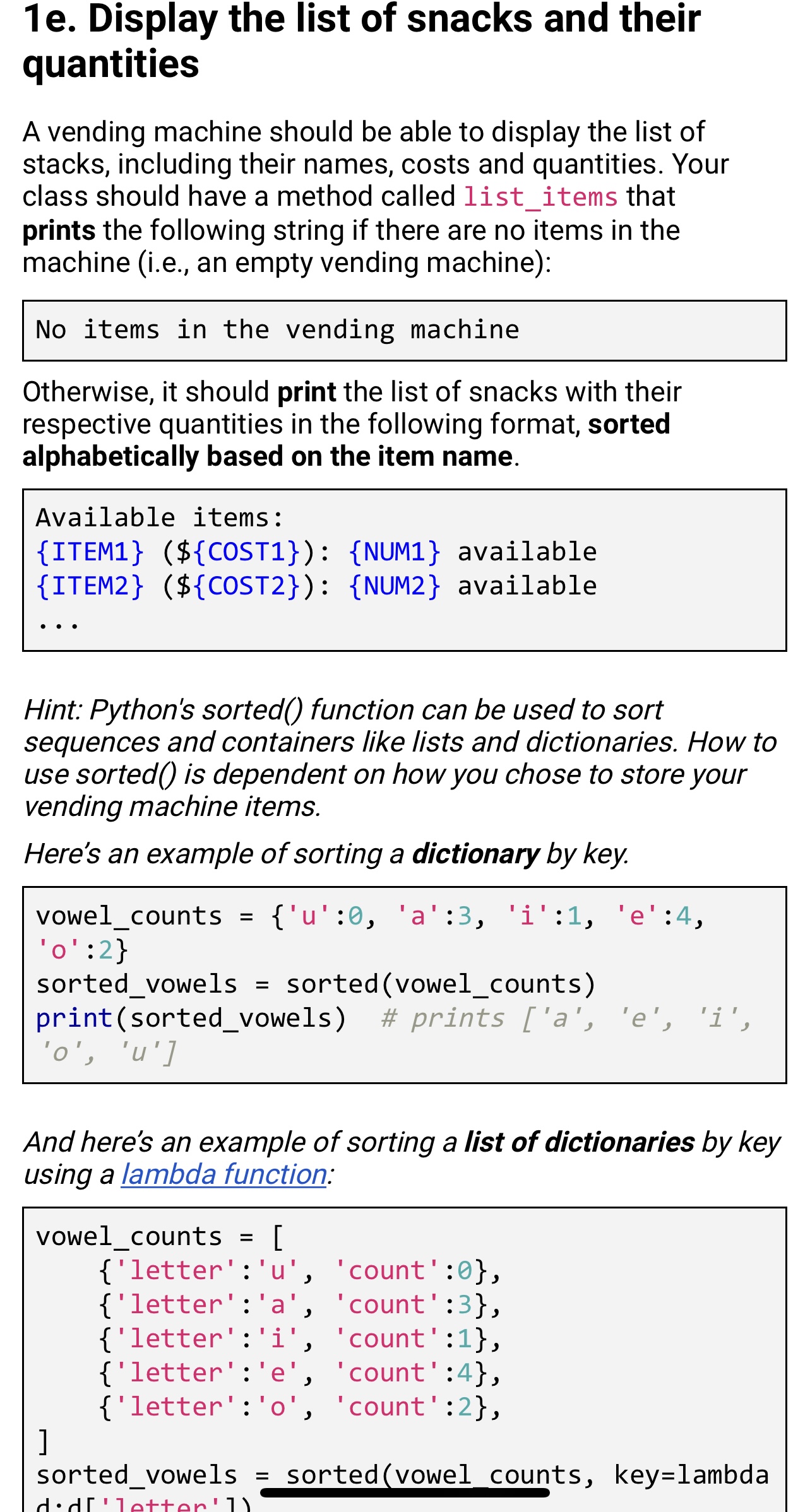 Solved 1h. ﻿Give back the customer changeWhen the customer | Chegg.com