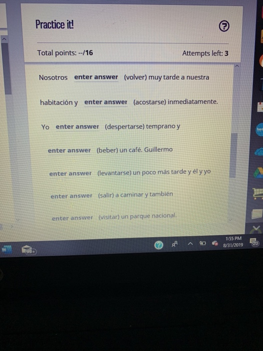 Solved Practice it! Total points: --/16 Attempts left: 3 | Chegg.com