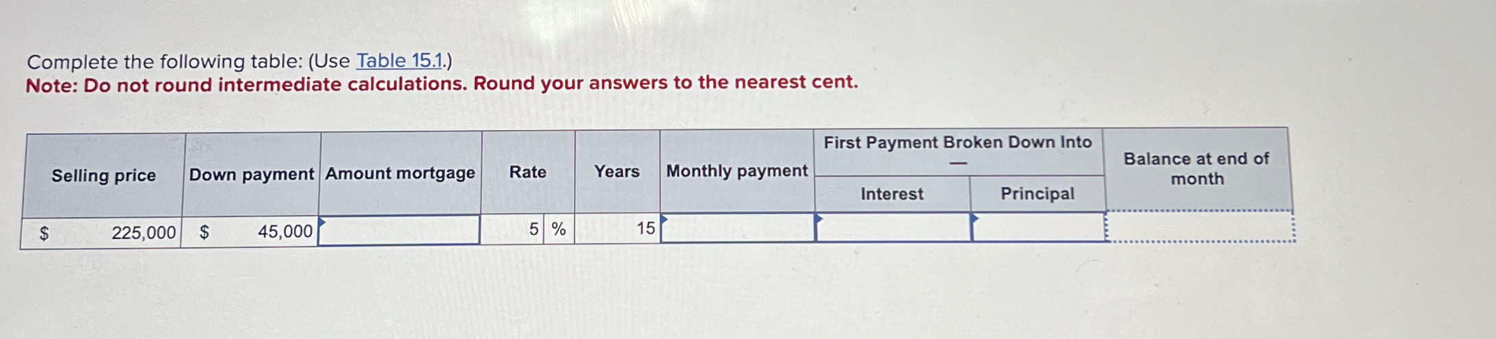 Solved Complete the following table: (Use Table 15.1.)Note: | Chegg.com