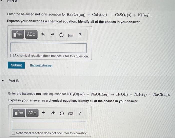 Solved Enter the balanced net ionic equation for | Chegg.com