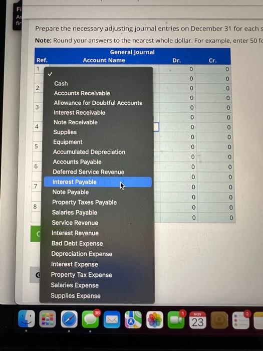 Solved Prepare the necessary adjusting journal entries on | Chegg.com