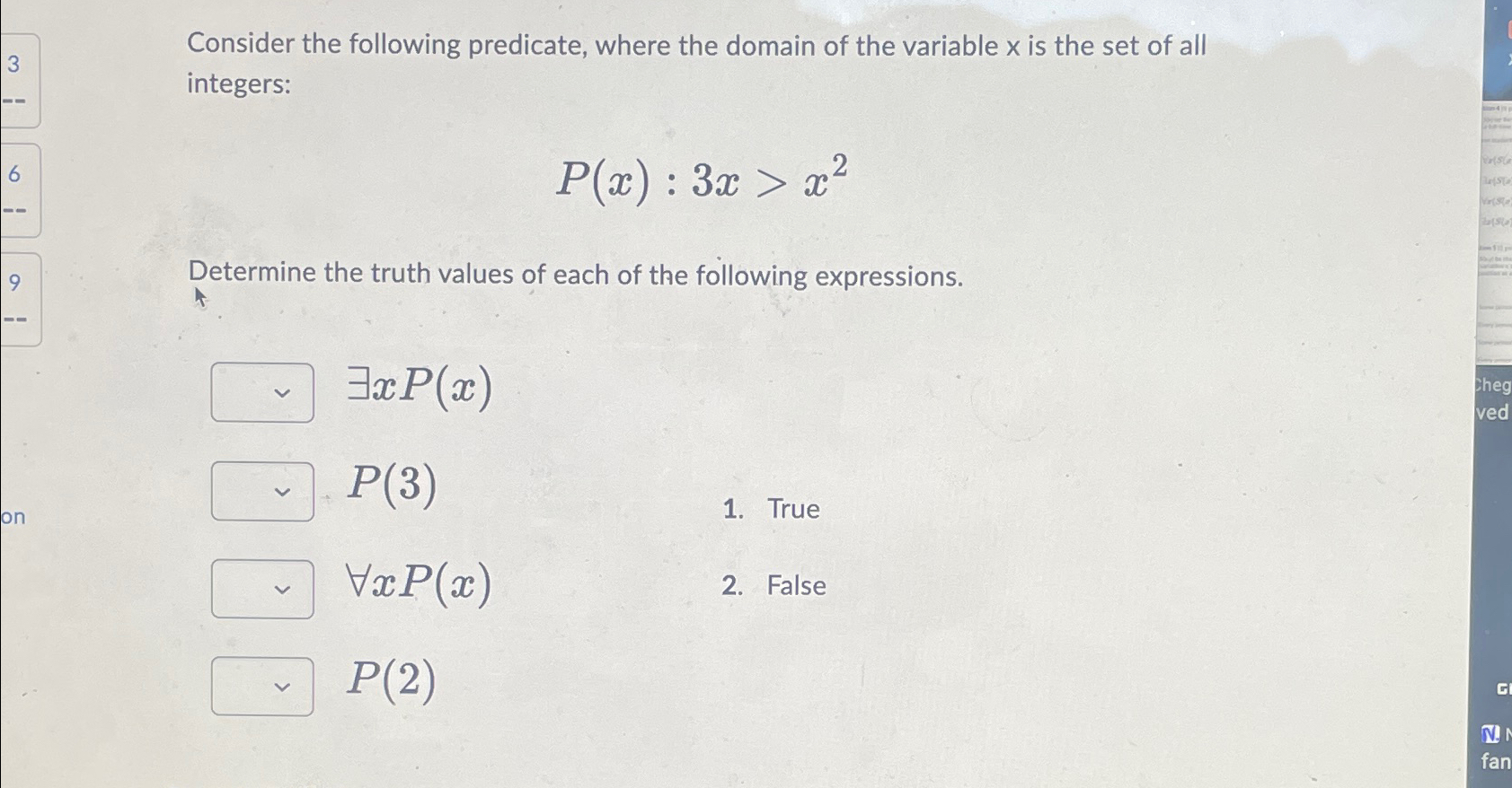 Solved Consider the following predicate, where the domain of | Chegg.com