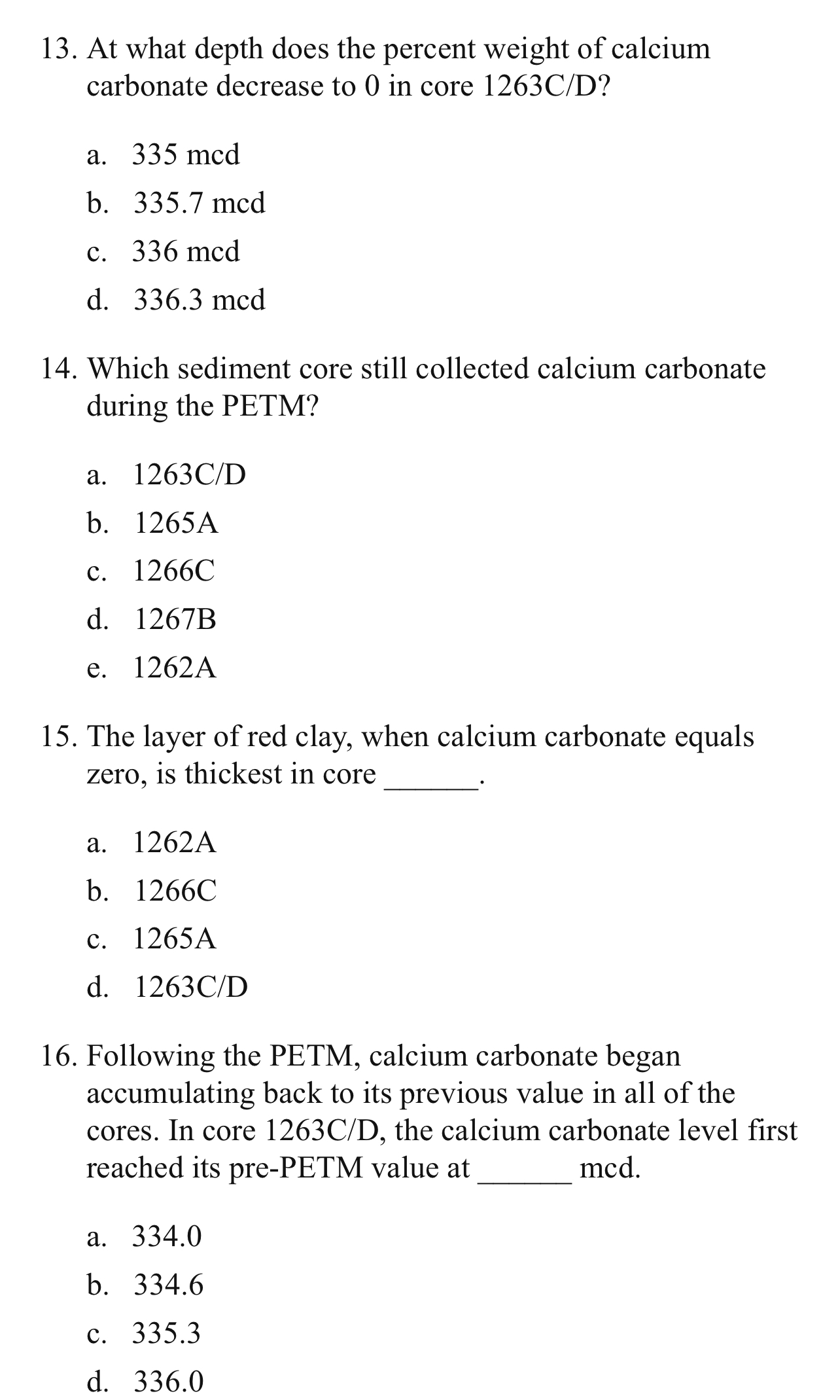 Solved At what depth does the percent weight of calcium | Chegg.com