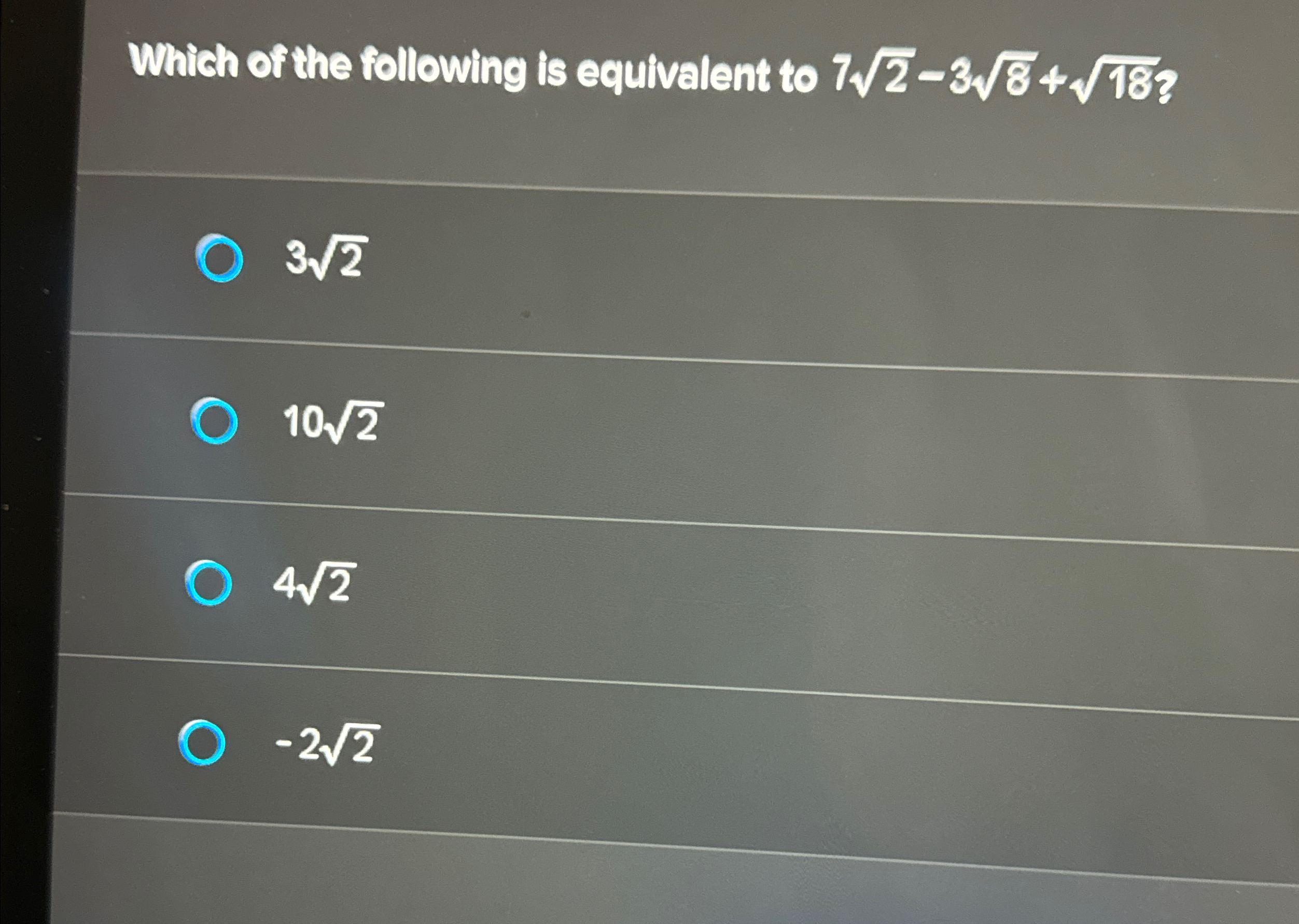 Solved Which of the following is equivalent to | Chegg.com