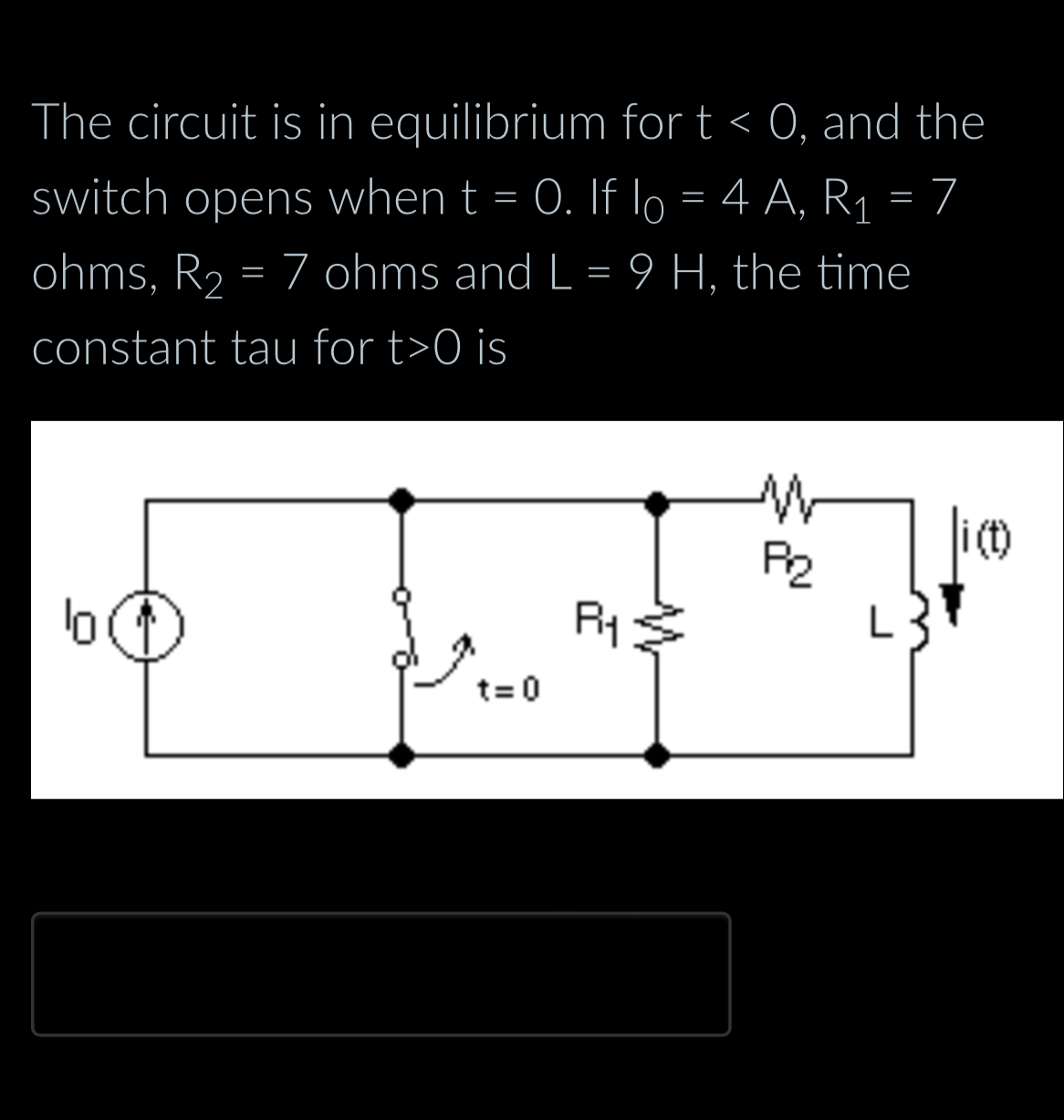 Solved The circuit is in equilibrium for t