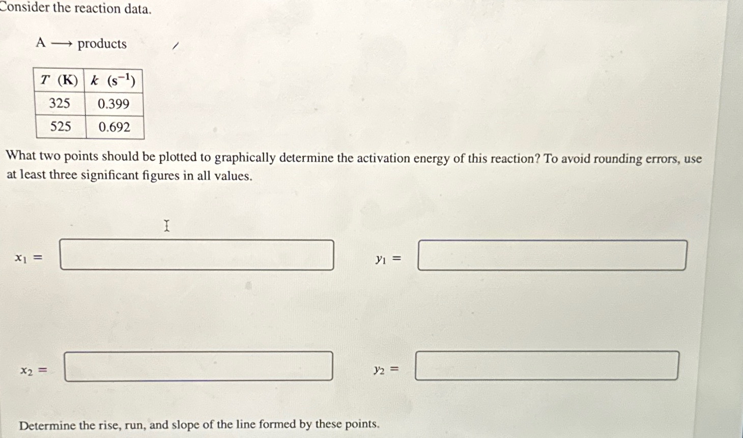 Solved Consider the reaction data.Alongrightarrow | Chegg.com