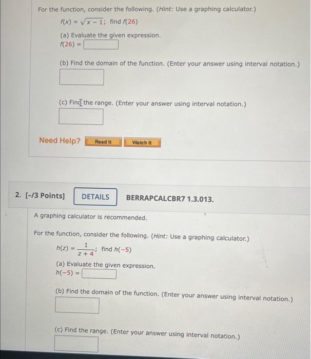 Solved For the function, consider the following. (Hint: Use | Chegg.com
