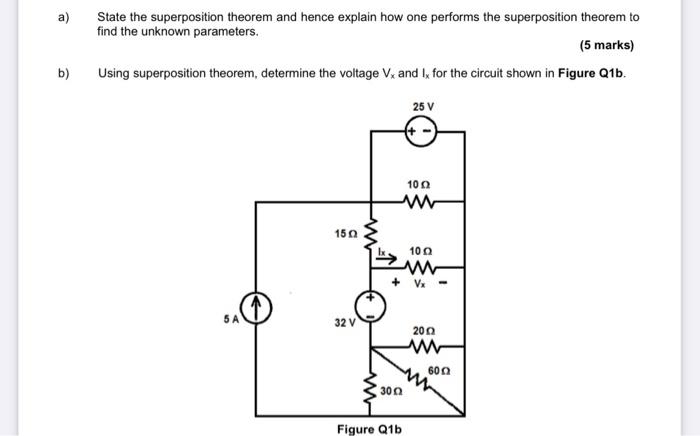 Solved a) State the superposition theorem and hence explain | Chegg.com