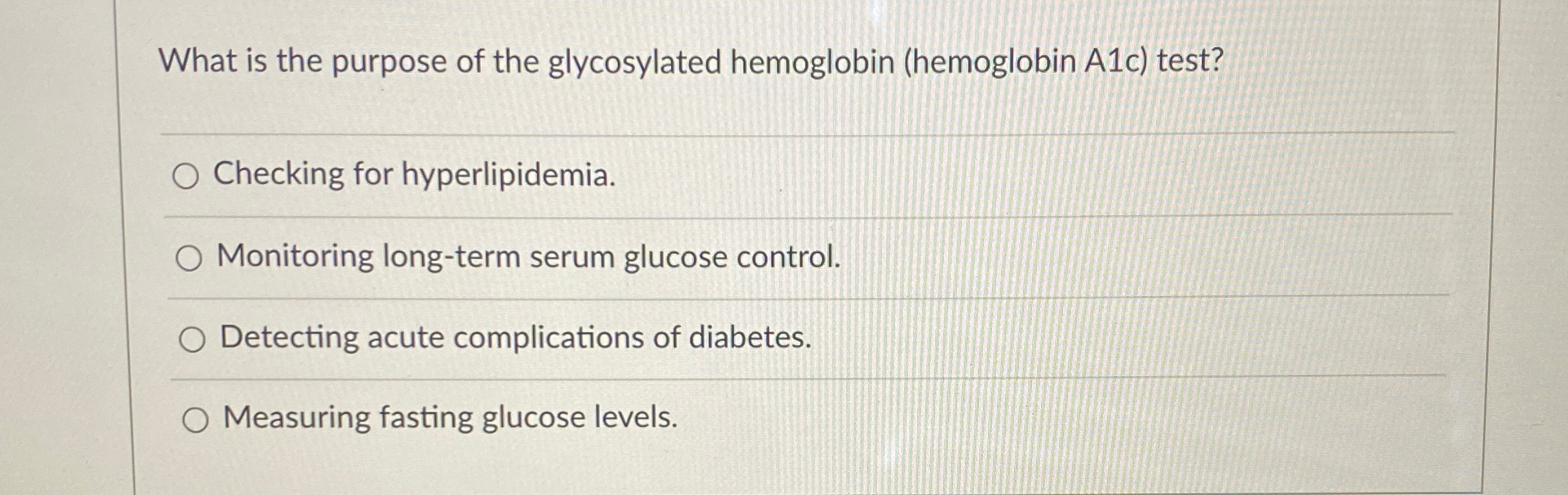 Solved What is the purpose of the glycosylated hemoglobin | Chegg.com