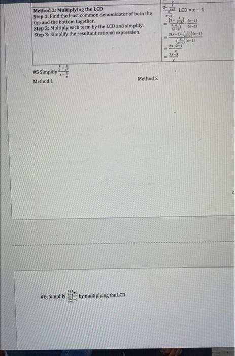 Solved Method 2: Multiplying the LCD Step 1: Find the least | Chegg.com