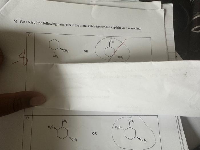Solved 5) For each of the following pairs, circle the more | Chegg.com