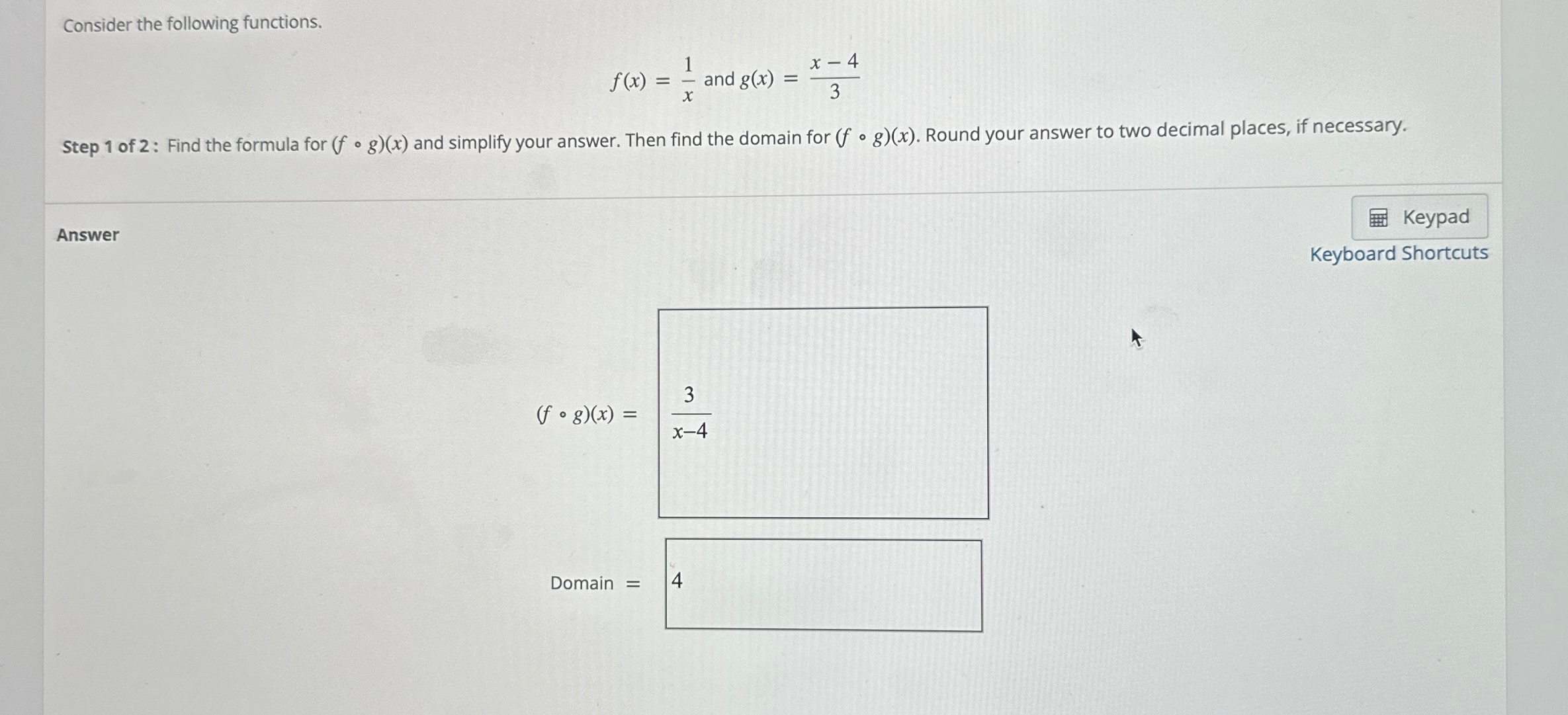 Solved Consider the following functions.f(x)=1x ﻿and | Chegg.com