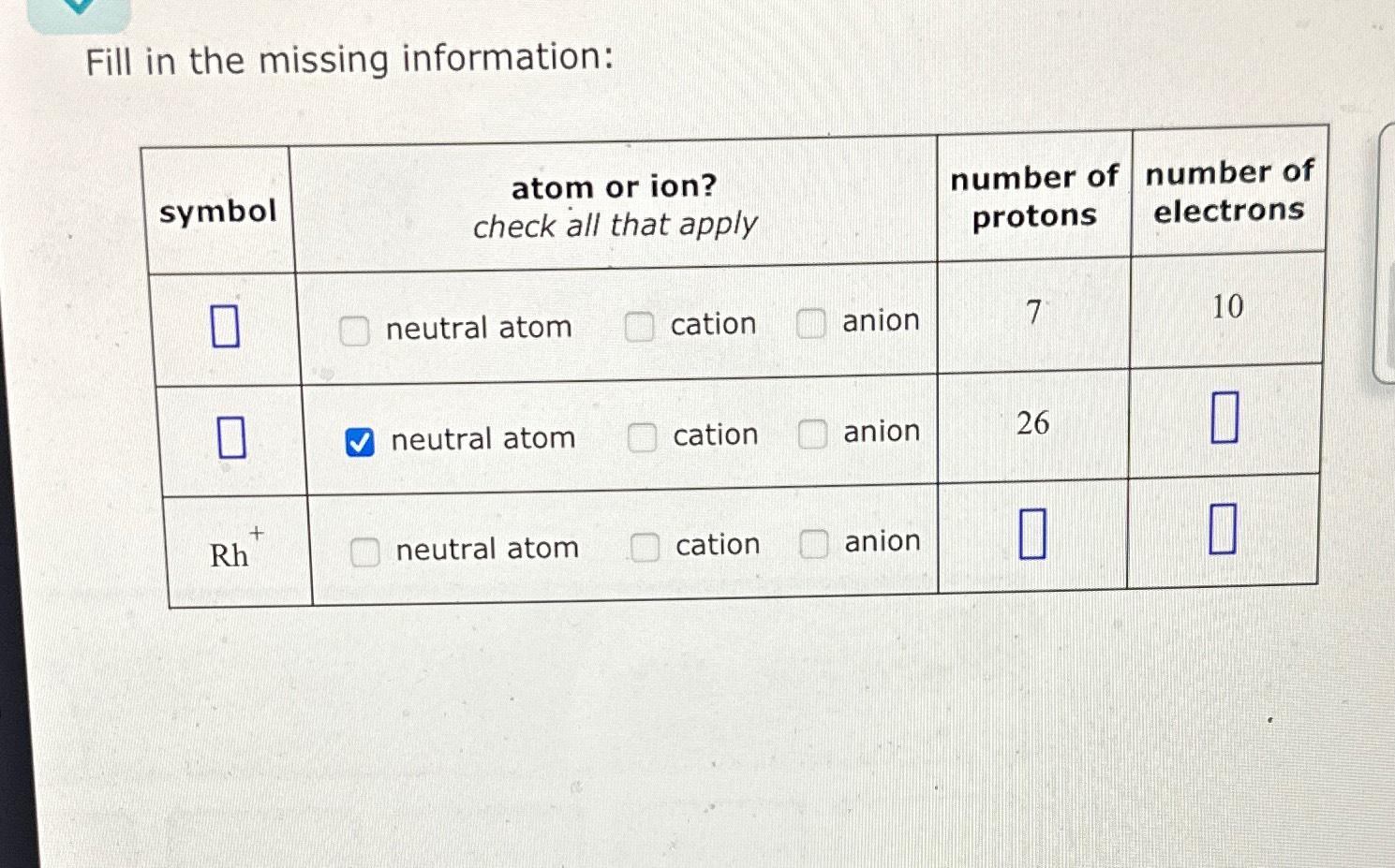 Solved Fill in the missing | Chegg.com