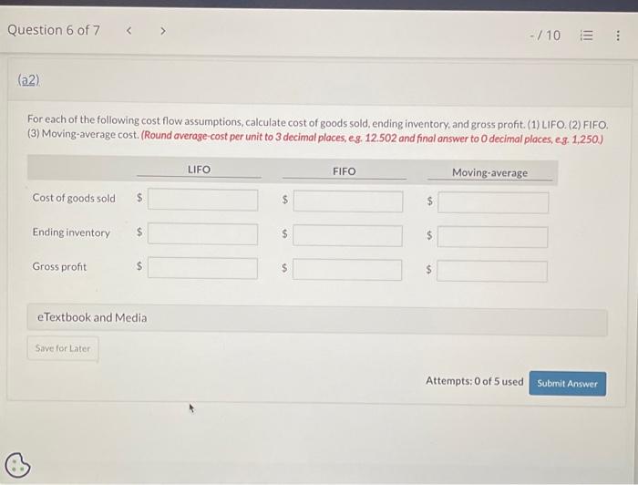 AC114 Unit 10 Lab Assignment Question 6 of 7 View | Chegg.com
