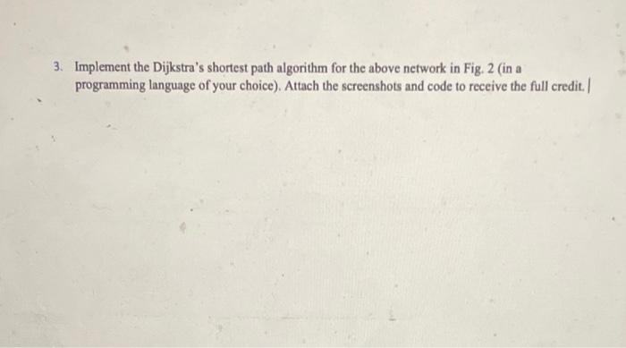 Solved 3. Implement the Dijkstra's shortest path algorithm | Chegg.com